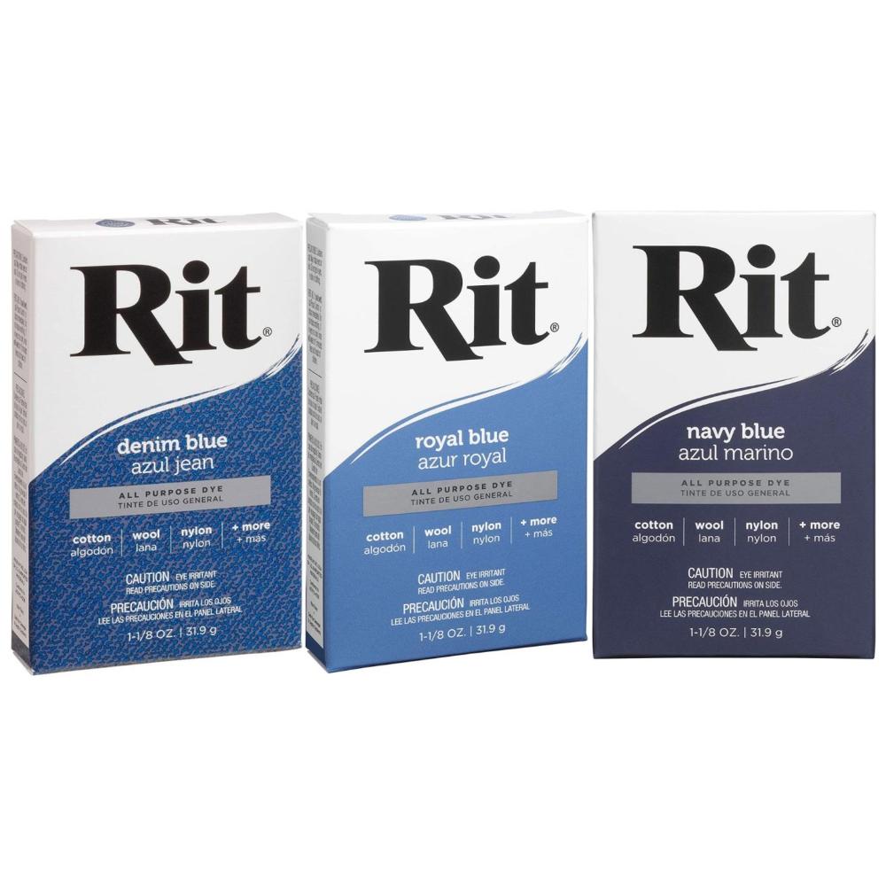 Rit All Purpose Powder Dye 1-1/8 Ounce Navy Blue Royal Blue Denim Blue ...