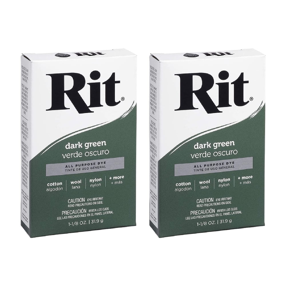 Rit All Purpose Powder Dye 1-1/8 oz Clothing Dye Dark Green, 2 Pack ...