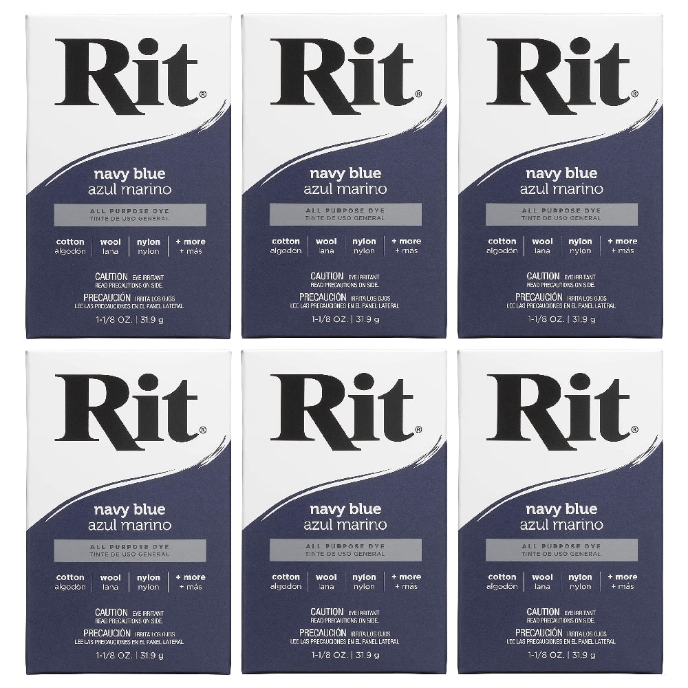 Rit All Purpose Powder Dye 1-1/8 oz Navy Blue, 6 Pack - Walmart.com