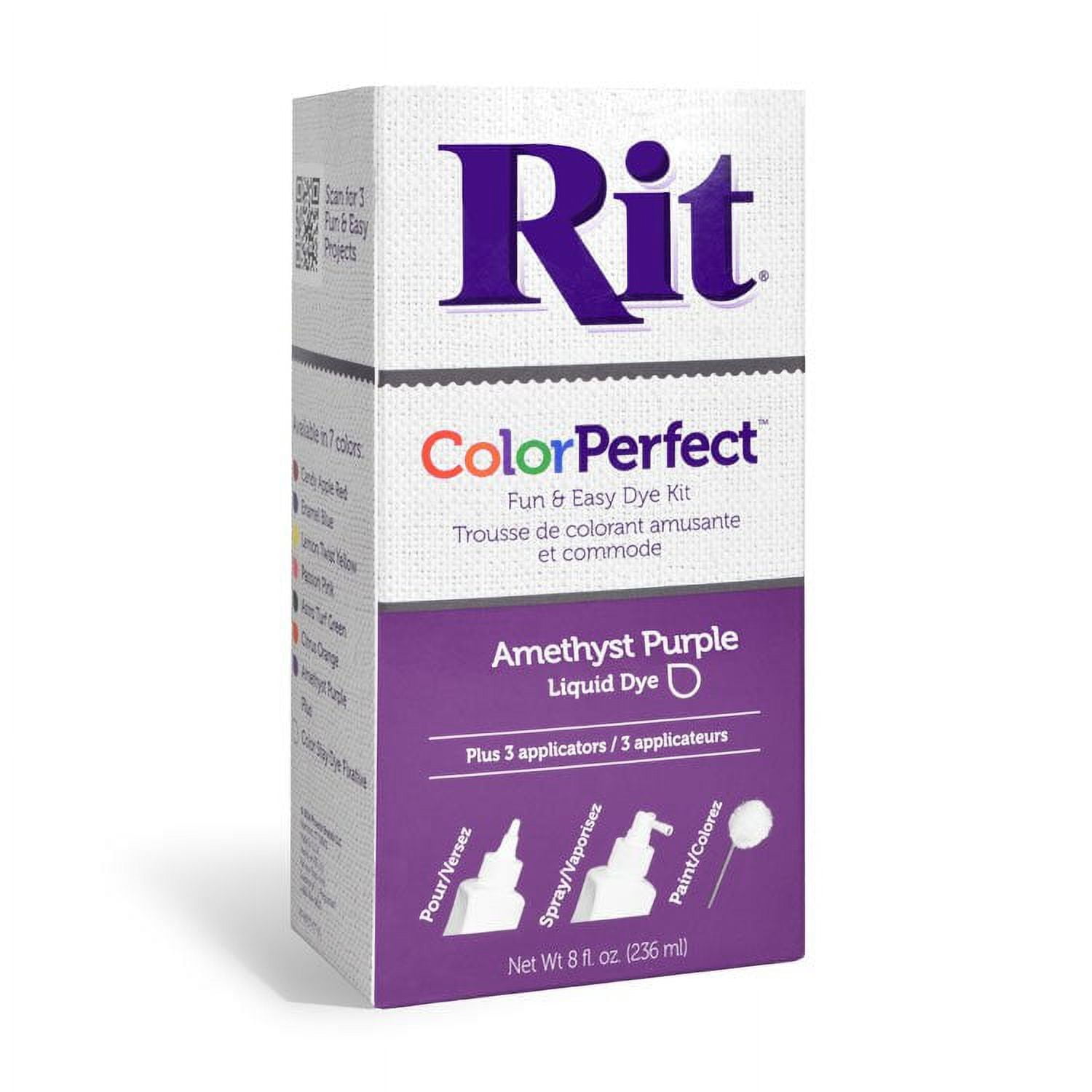 Rit Color Perfect Fun & Easy Dye Kit Amethyst Purple Liquid Fabric Dyes ...