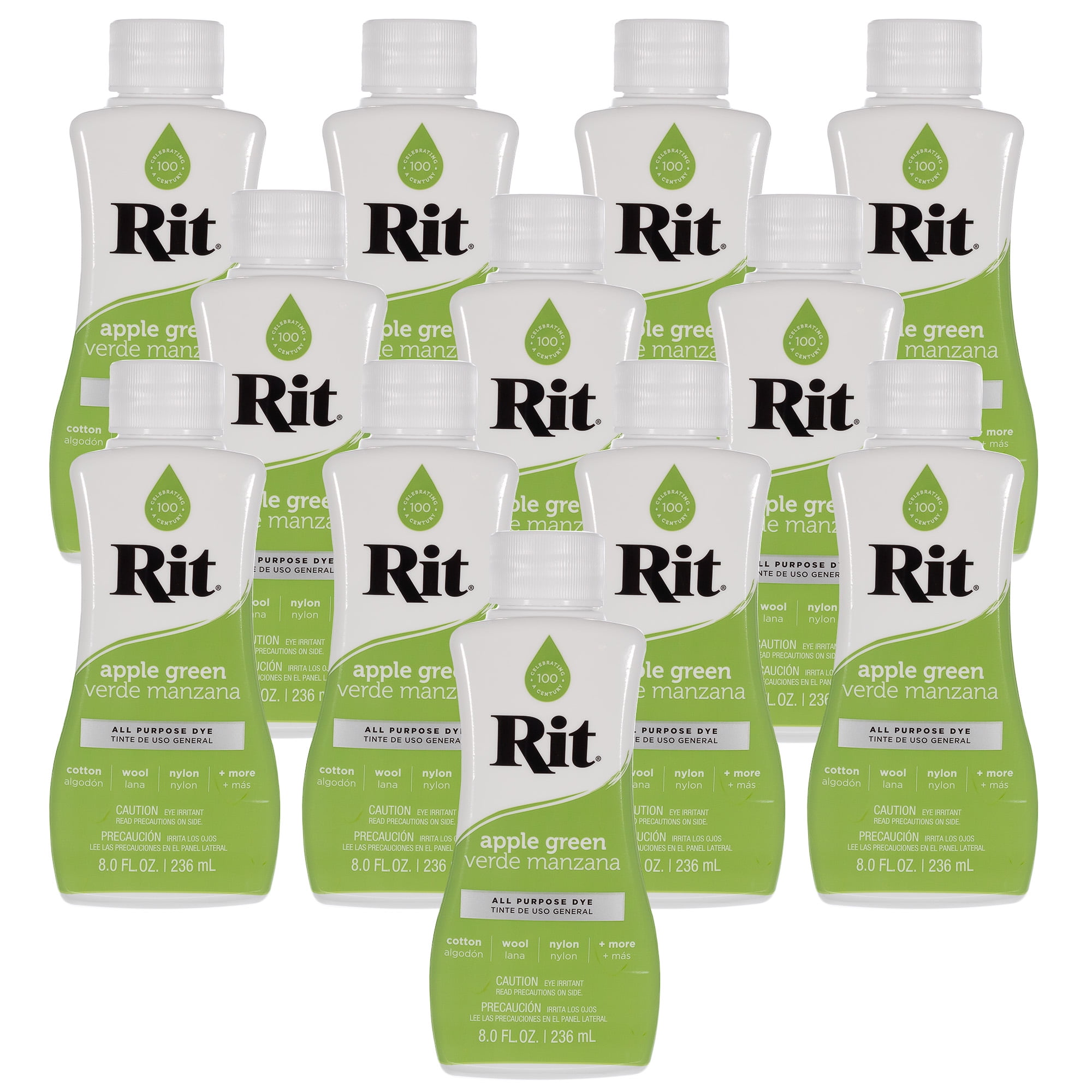 Rit Dye | Multi-Purpose Liquid Dye, 8 oz, 12-Pack – Apple Green ...
