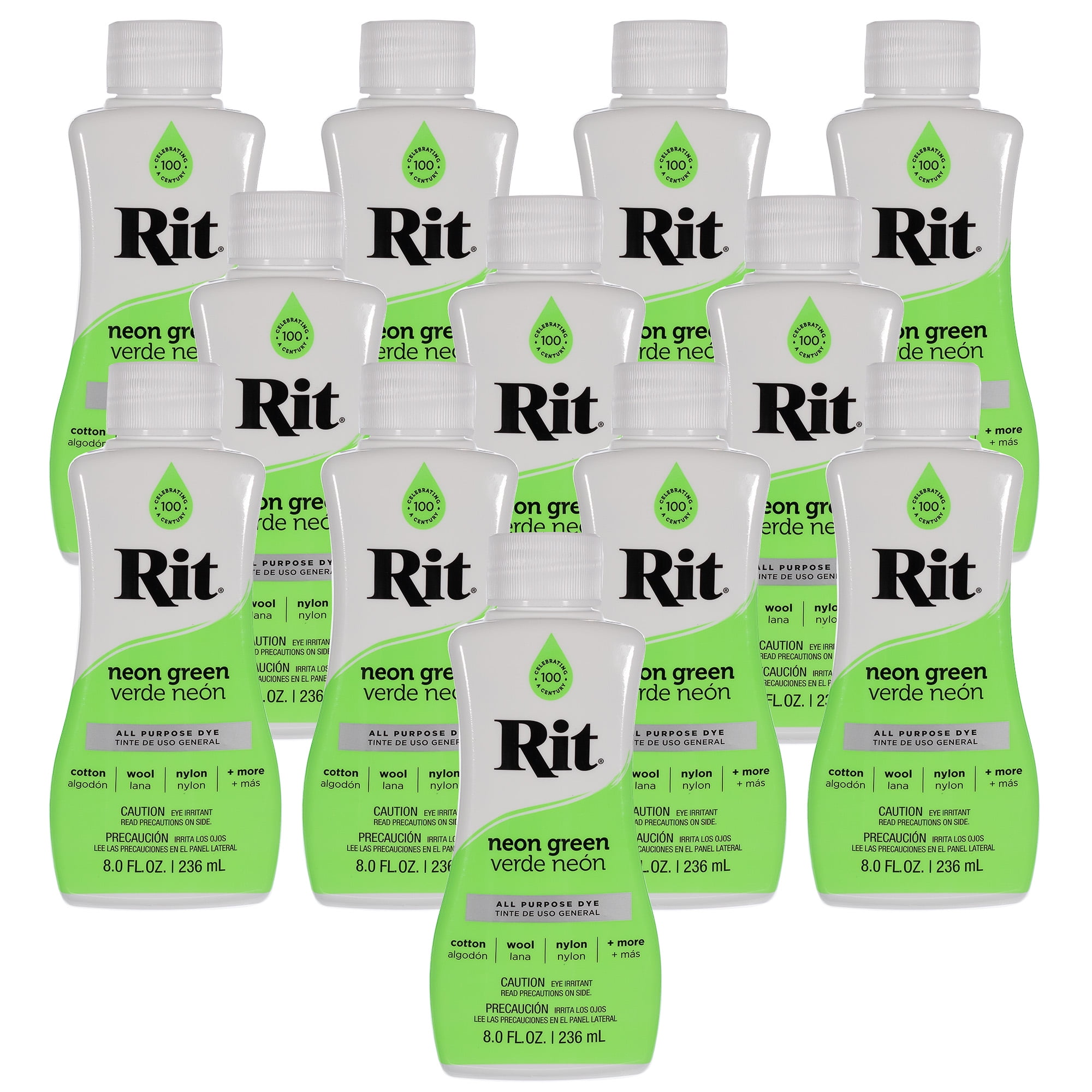 Rit Dye | All-Purpose 8 oz Liquid 12-Pack Case – Neon Green - Walmart.com