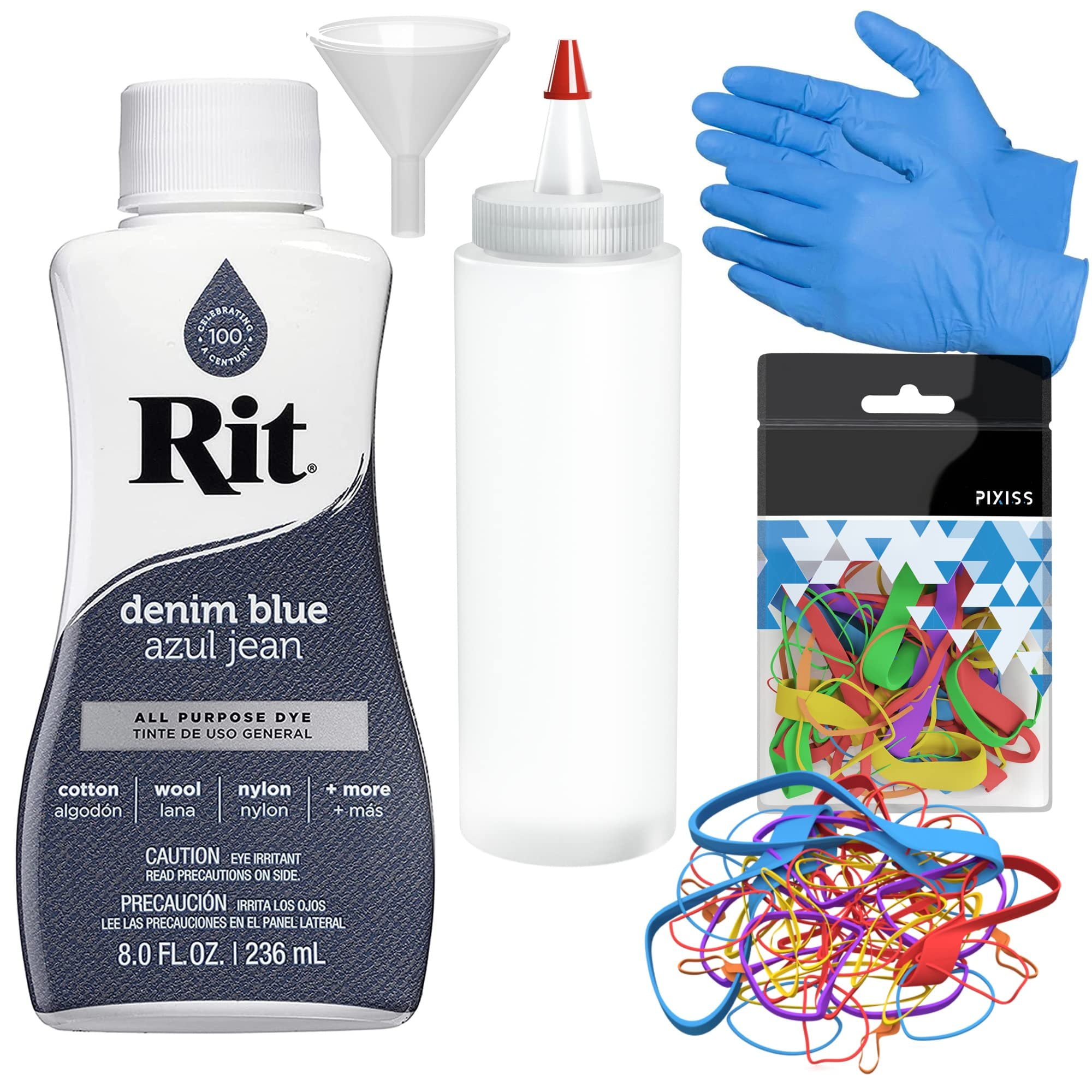Rit Dye Liquid Denim Blue All-Purpose Dye 8oz, Pixiss Tie Dye ...