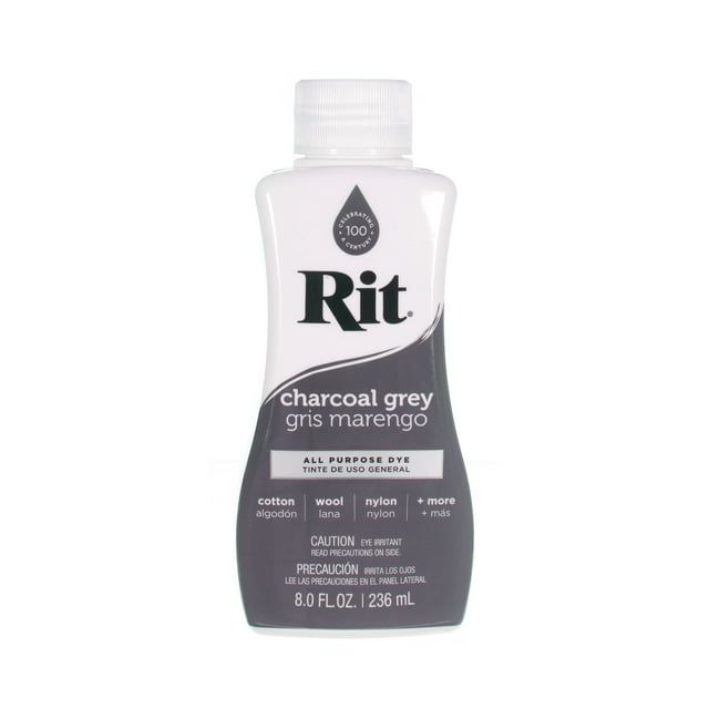 Rit Dye Liquid – Wide Selection of Colors – 8 Oz. (Charcoal Grey ...