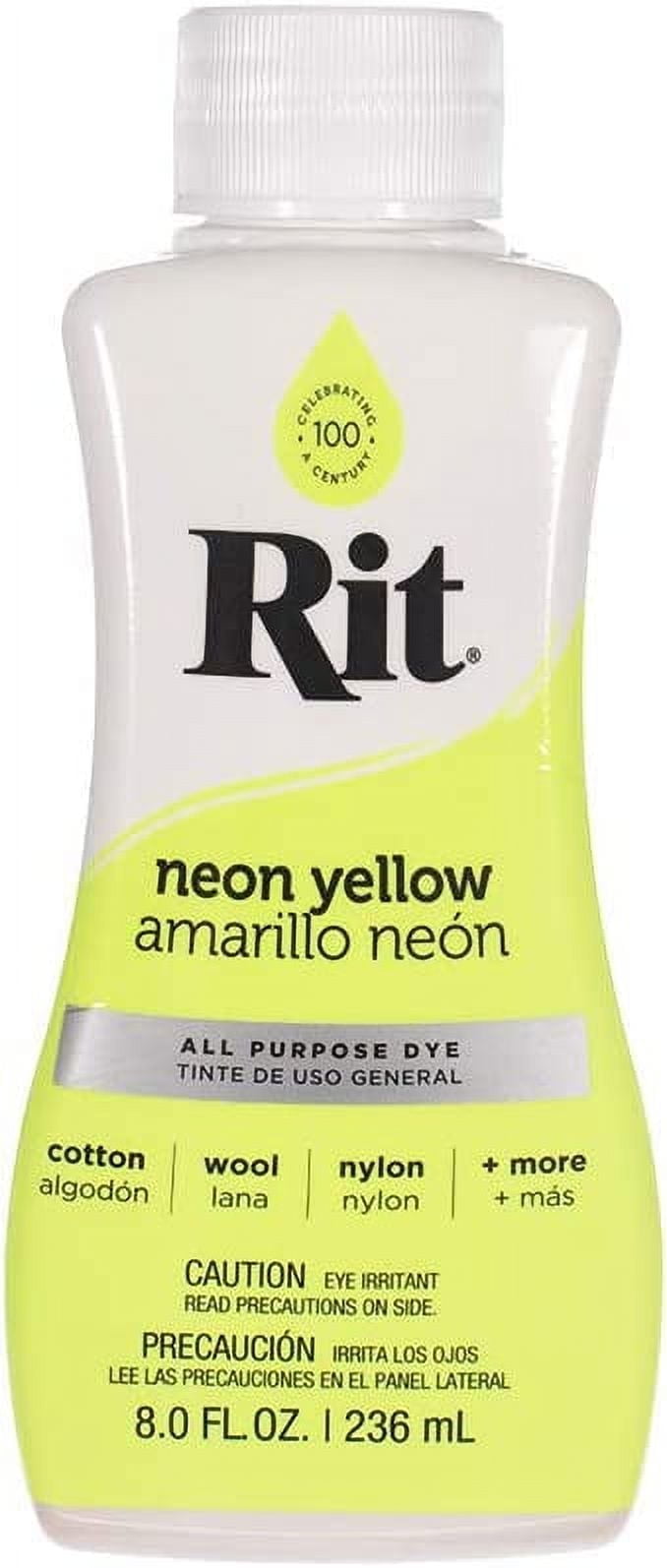Rit Dye Liquid – Wide Selection of Colors – 8 Oz. (Neon Yellow ...