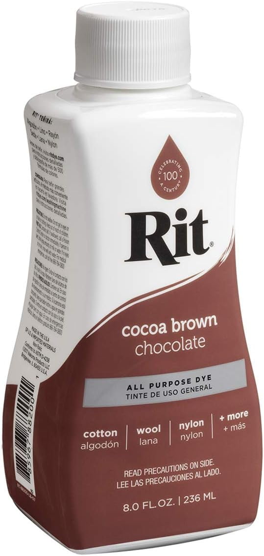 Rit Liquid Dye, Cocoa Brown, 236 ml, Fabric Color for Cotton, Linen ...