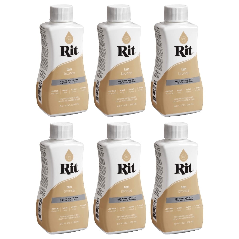 Rit All-Purpose Liquid Dye, Tan, 8 fl oz (6 pack) - Walmart.com