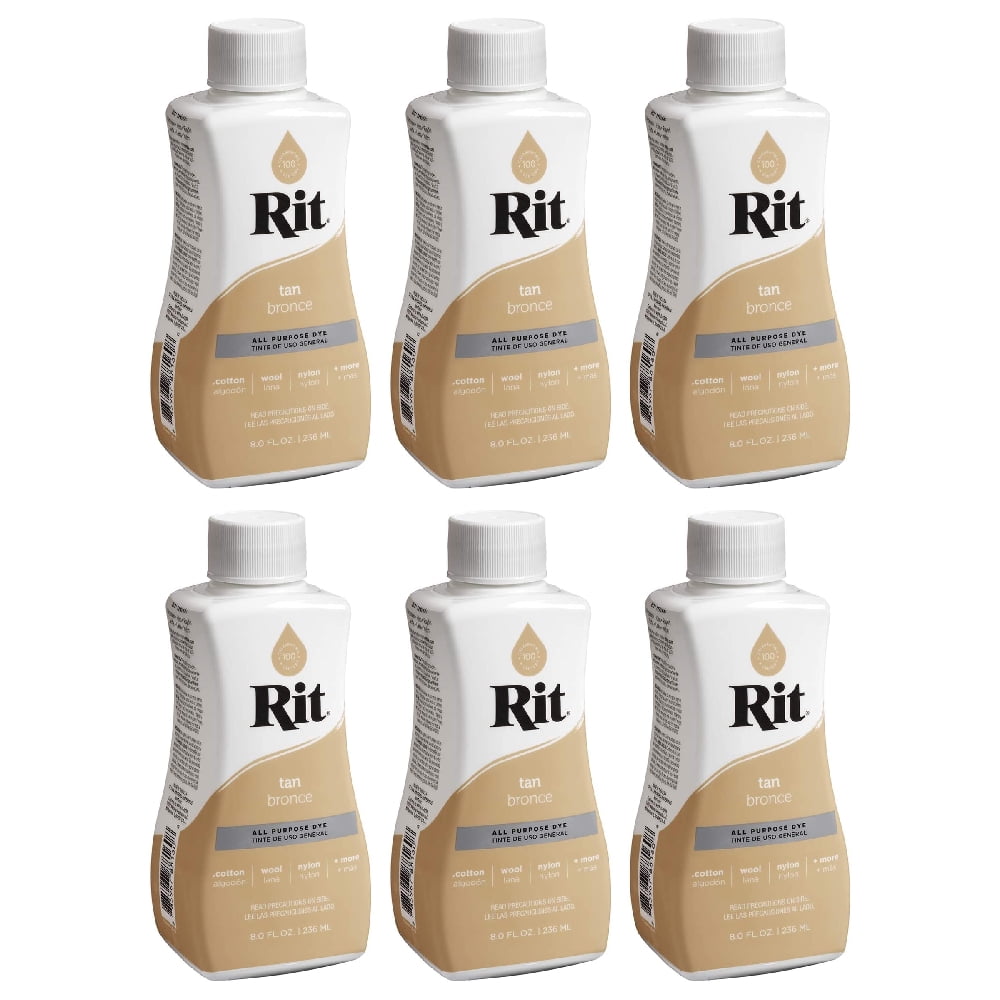 Rit Liquid Dye All Purpose 8 oz Tan, 6 Pack - Walmart.com