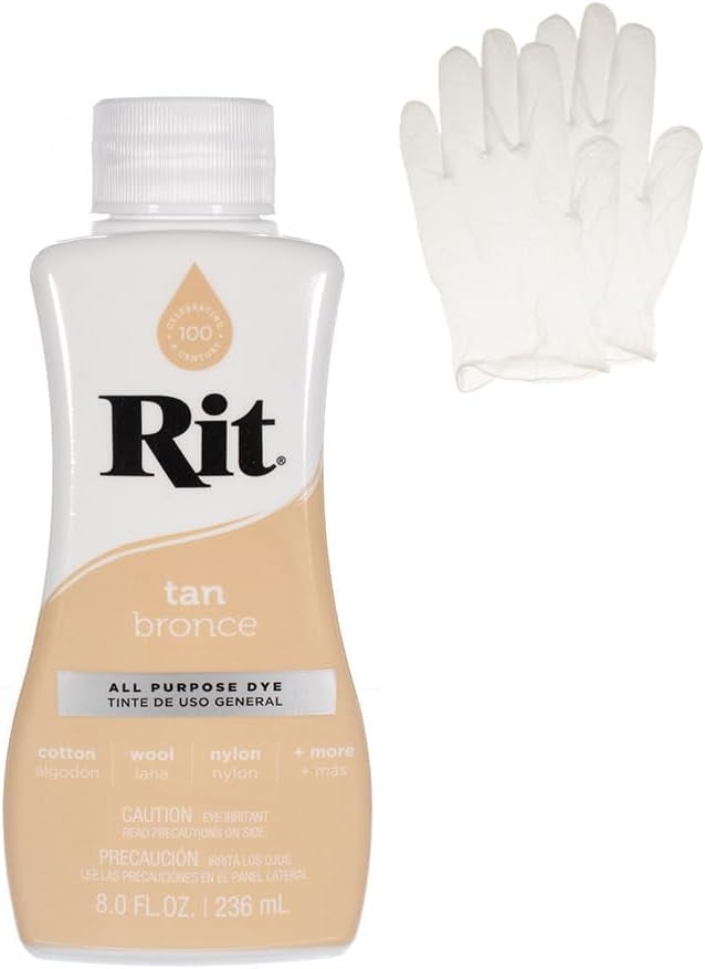 Rit Liquid Dye All Purpose 8 oz, Tan (Gloves Included) - Walmart.com