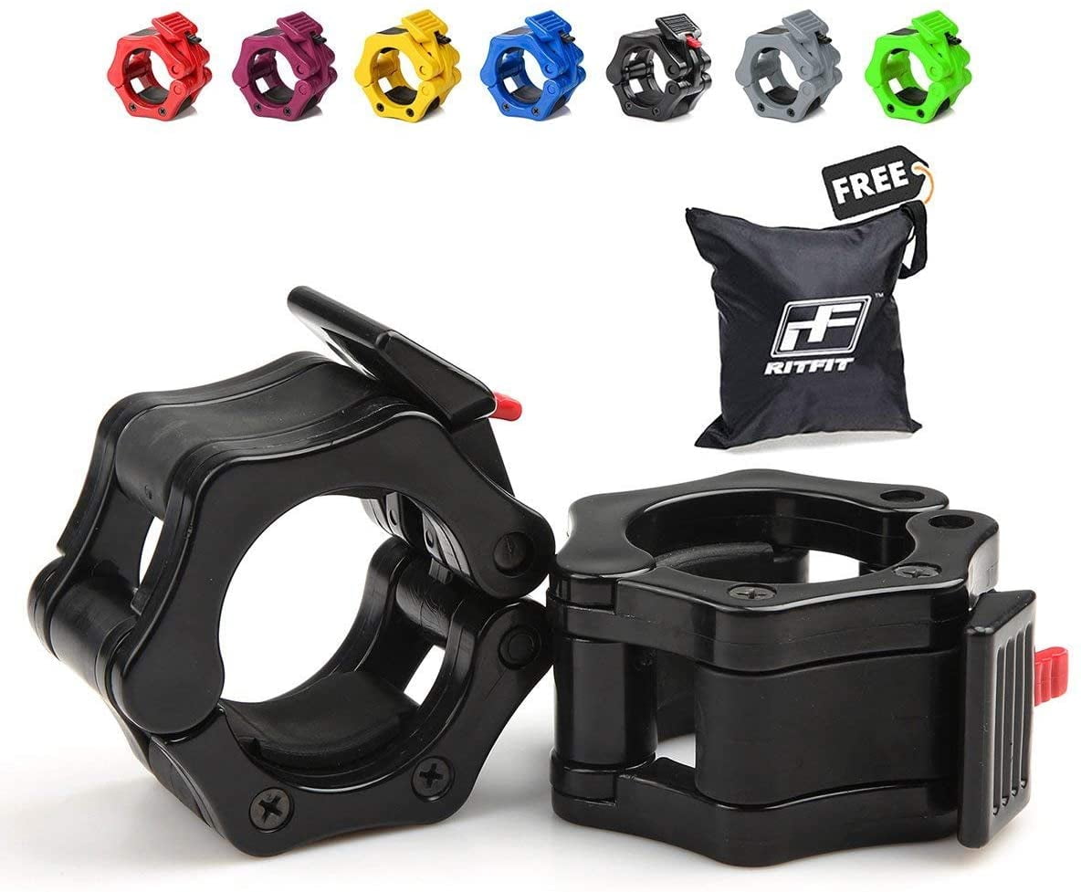 RitFit 2 In. Olympic Barbell Clips Set of 2, Barbell Clamps with ABS ...