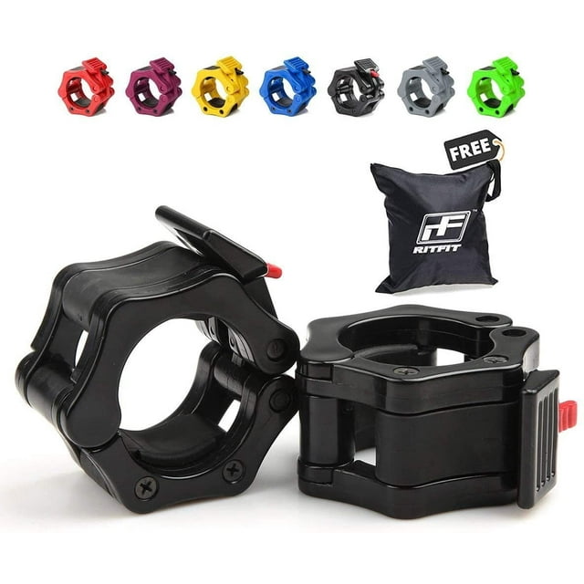 RitFit 2'' Olympic Barbell Clips Set, ABS Locking, Quick Release, Carry ...