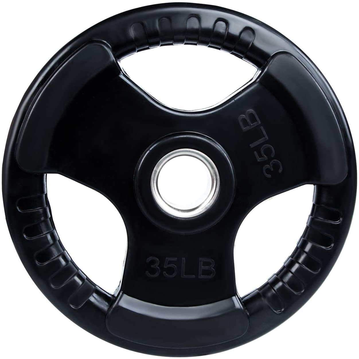 RitFit 35 lb Olympic Weights Plates Barbell Set, 2 inch Rubber Weight ...