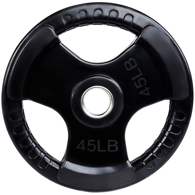 RitFit 45 lb Olympic Weights Plates Barbell Set, 2 inch Rubber Weight ...