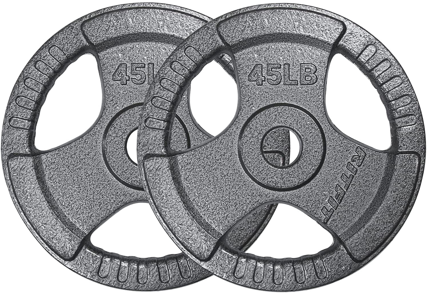 RitFit 45lb Set of Olympic Weight Plates for Barbell, 2 inch Iron ...