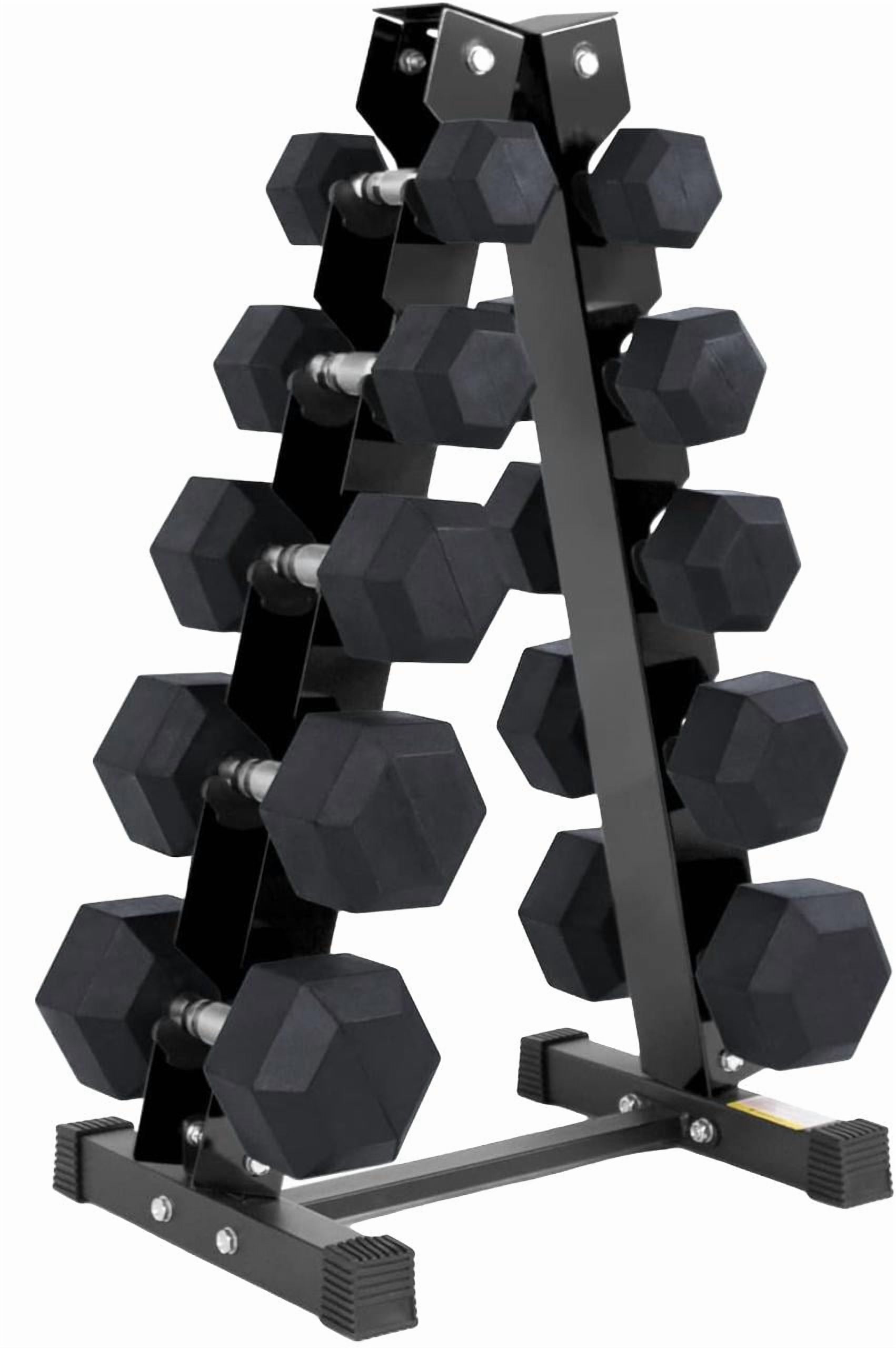 RitFit 5-300LBS Rubber Hex Dumbbells w/Rack for Home Workouts - Walmart.com