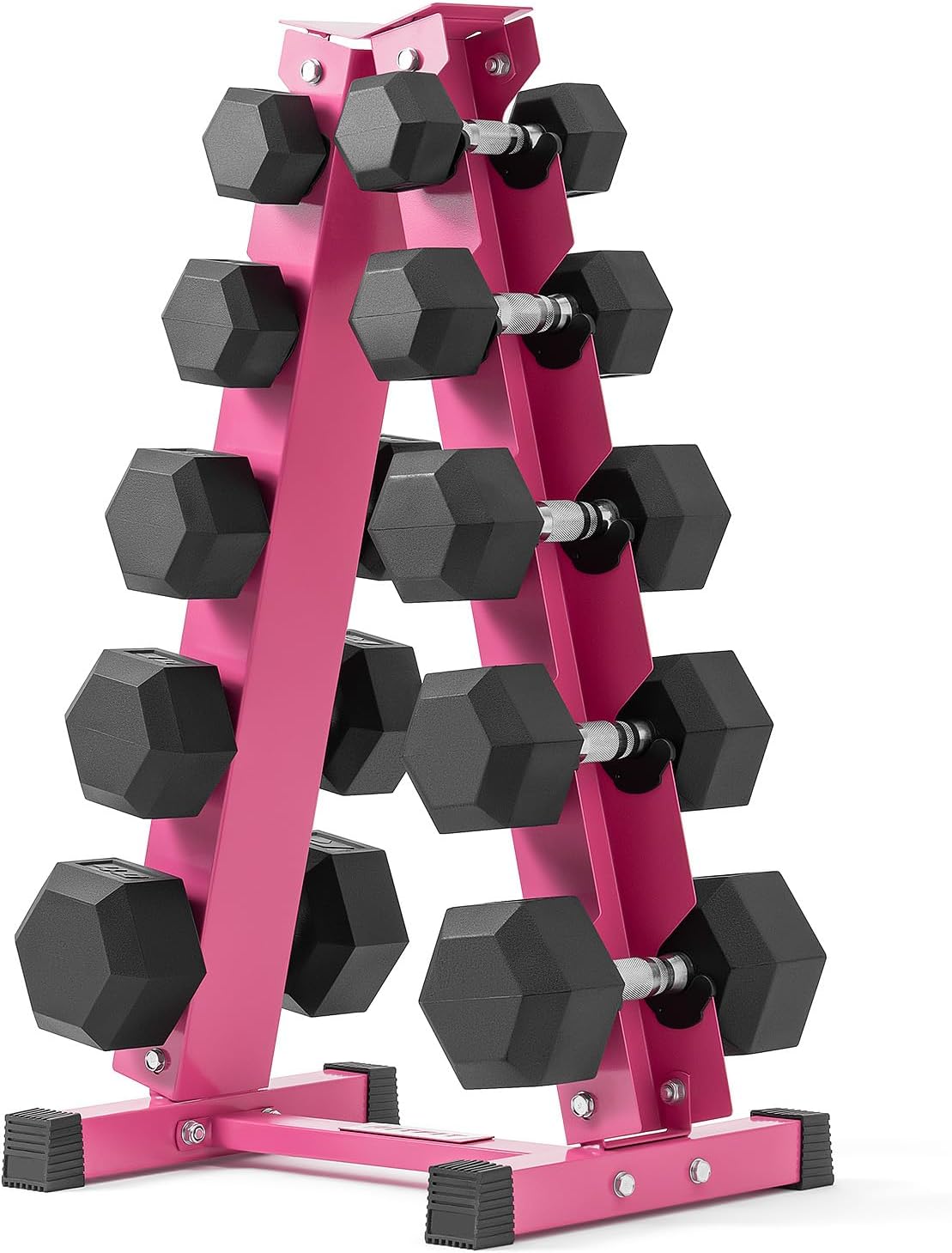 RitFit 5-650 LBS PVC Encased Hex Dumbbell Sets with Optional Rack for ...