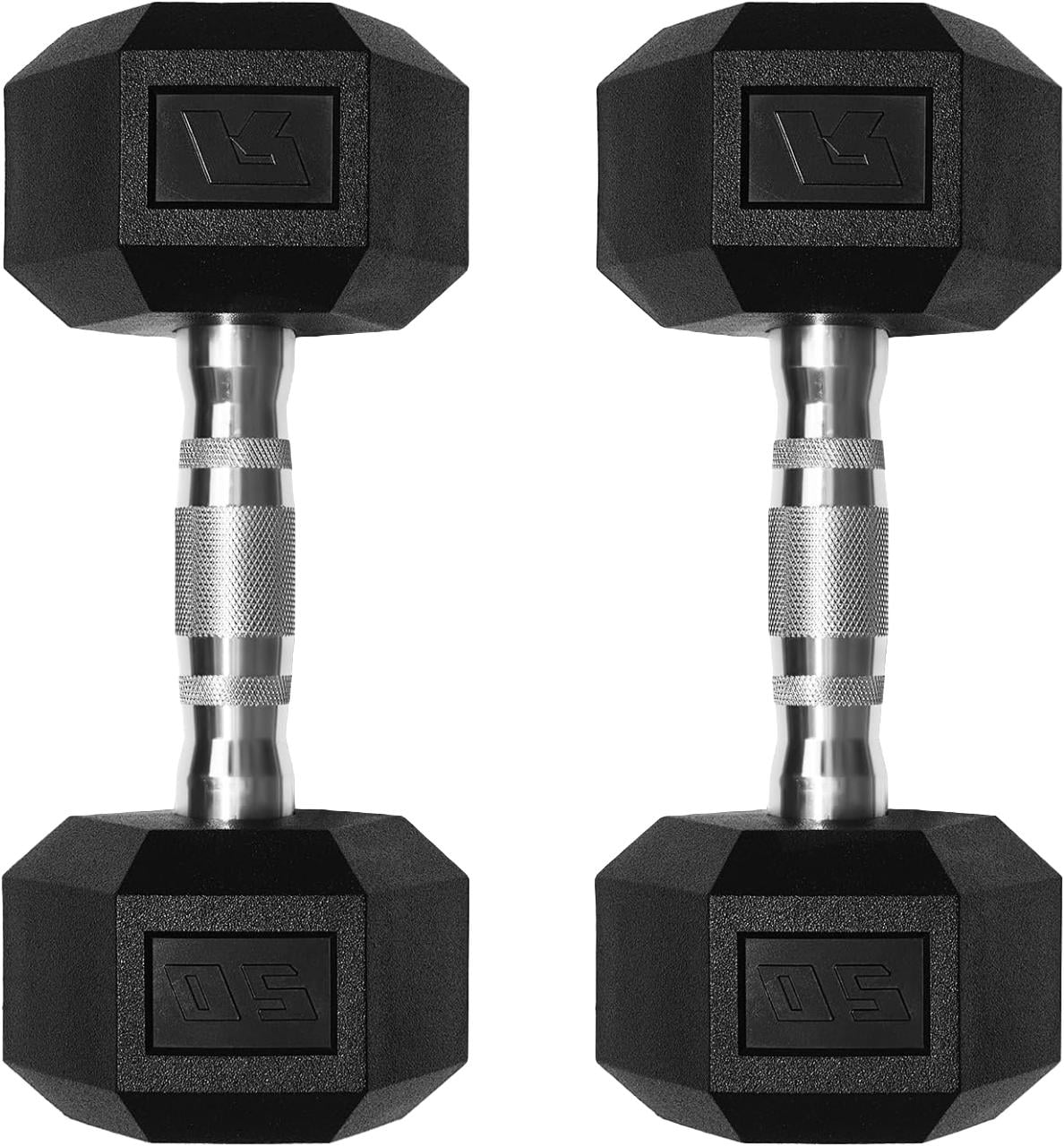 RitFit 5-650LBS PVC Dumbbell Set w/ Chrome Handle & Rack for Home Gym ...