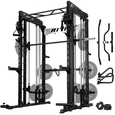 Smith Machine Home Gym, 2300 lbs Power Rack Cage with Cable Crossover ...