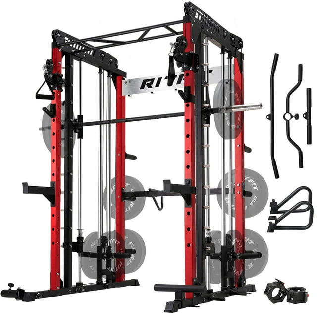 RitFit M1 Smith Machine with Cable Crossover System, Multi-function ...