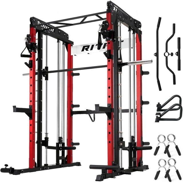 RitFit M1 Smith Machine with Cable Crossover System, Multi-function ...