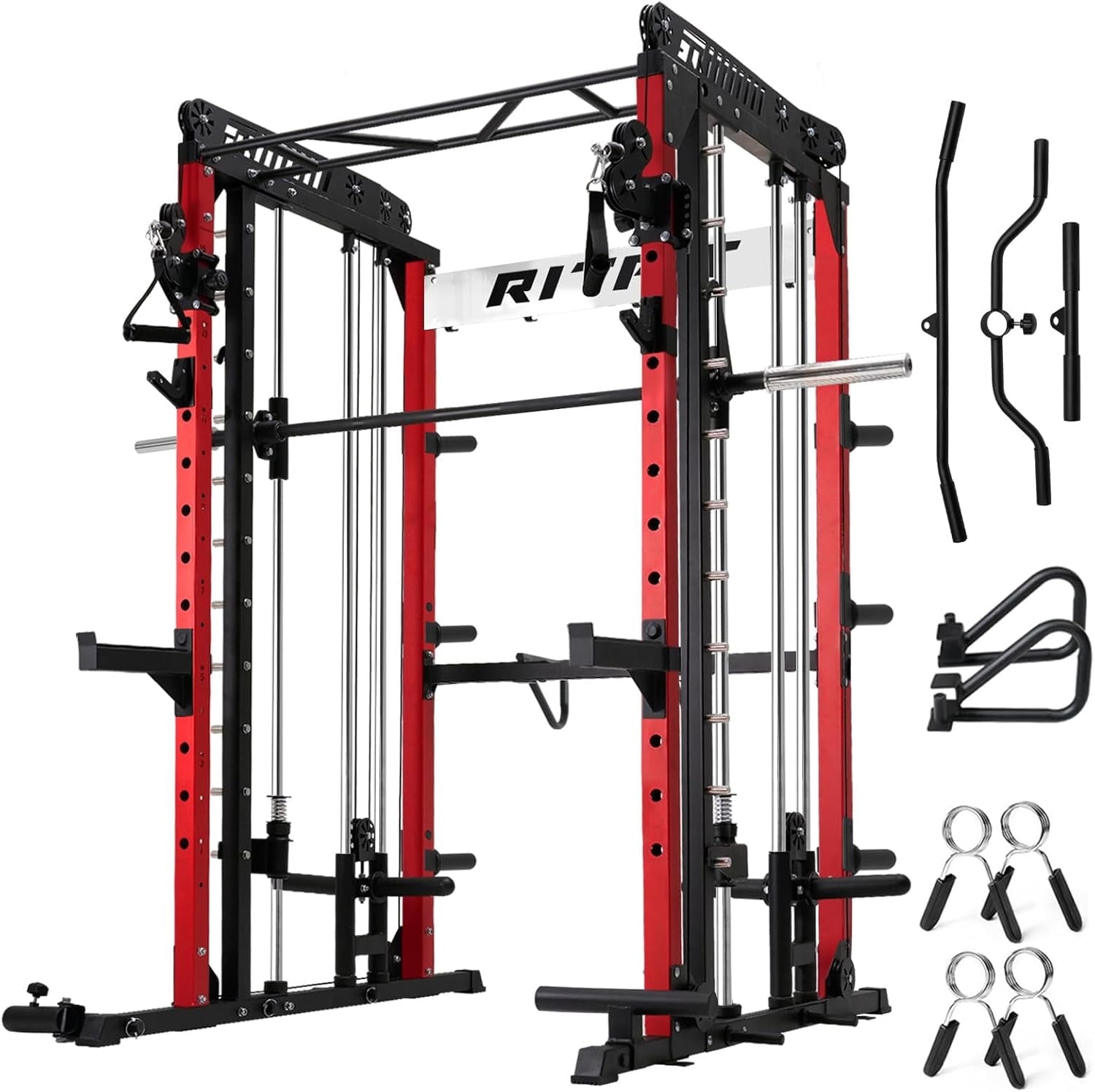 RitFit M1 Smith Machine with Cable Crossover System, Multi-function ...