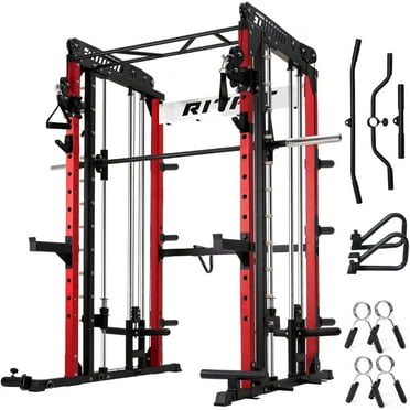 IdealHouse 2200LBS Smith Machine Home Gym, All-in-One Power Cage Squat ...