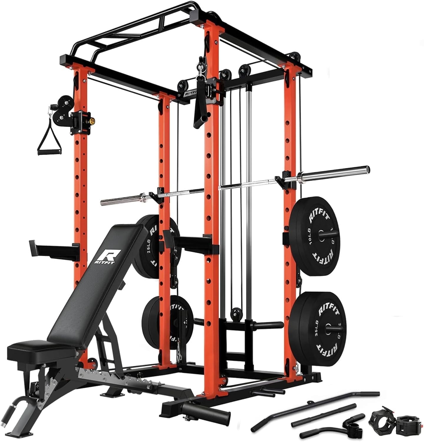 RitFit Multi-Function Squat Rack Power Rack Cage PPC03 with Cable ...