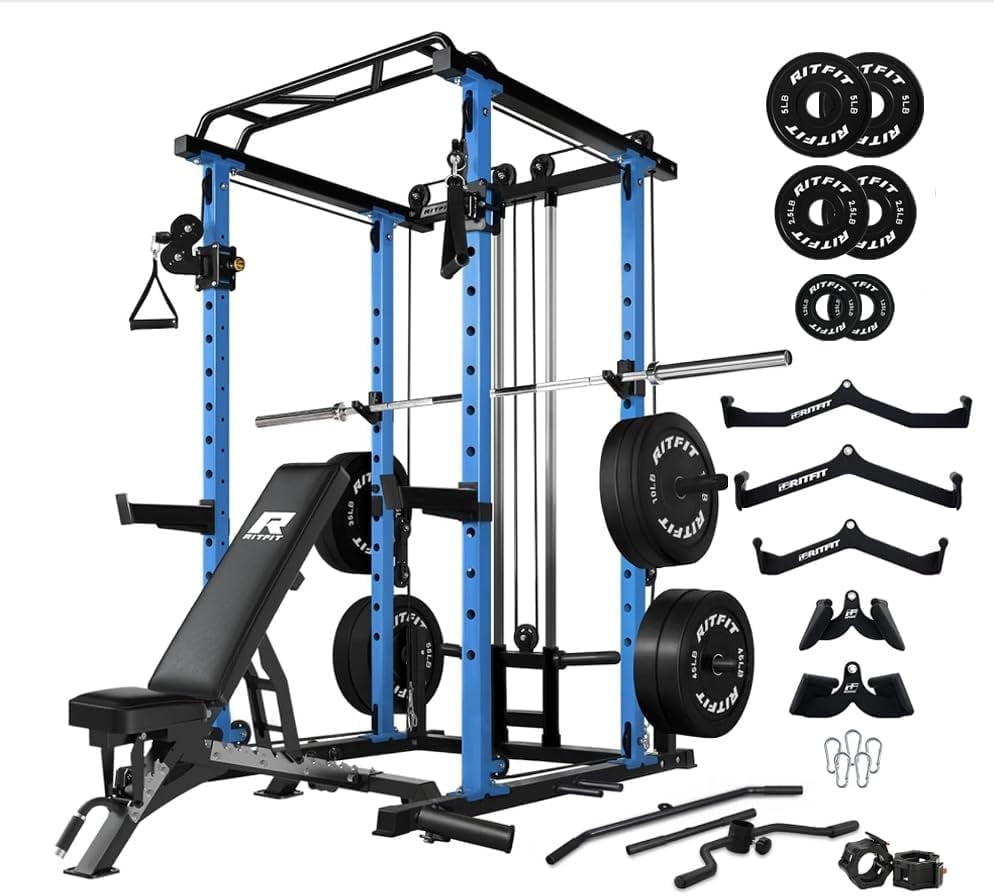 RitFit Multi-Function Squat Rack Power Rack Cage PPC03 with Cable ...