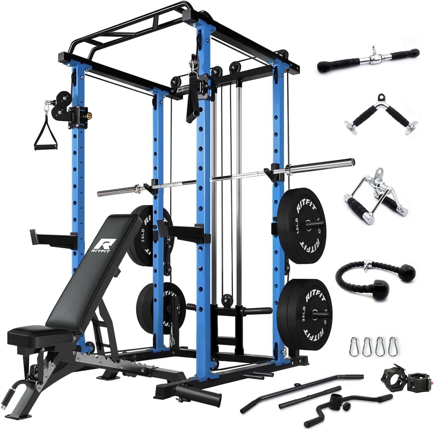 RitFit Multi-Function Squat Rack Power Rack Cage PPC03 with Cable ...
