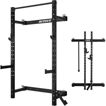 Mikolo Power Cage, Squat Rack with Dual Pulley Cable Crossover System ...