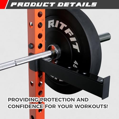 RitFit Spotter Arms Power Cage Attachment, Squat Rack Safety Bars for ...