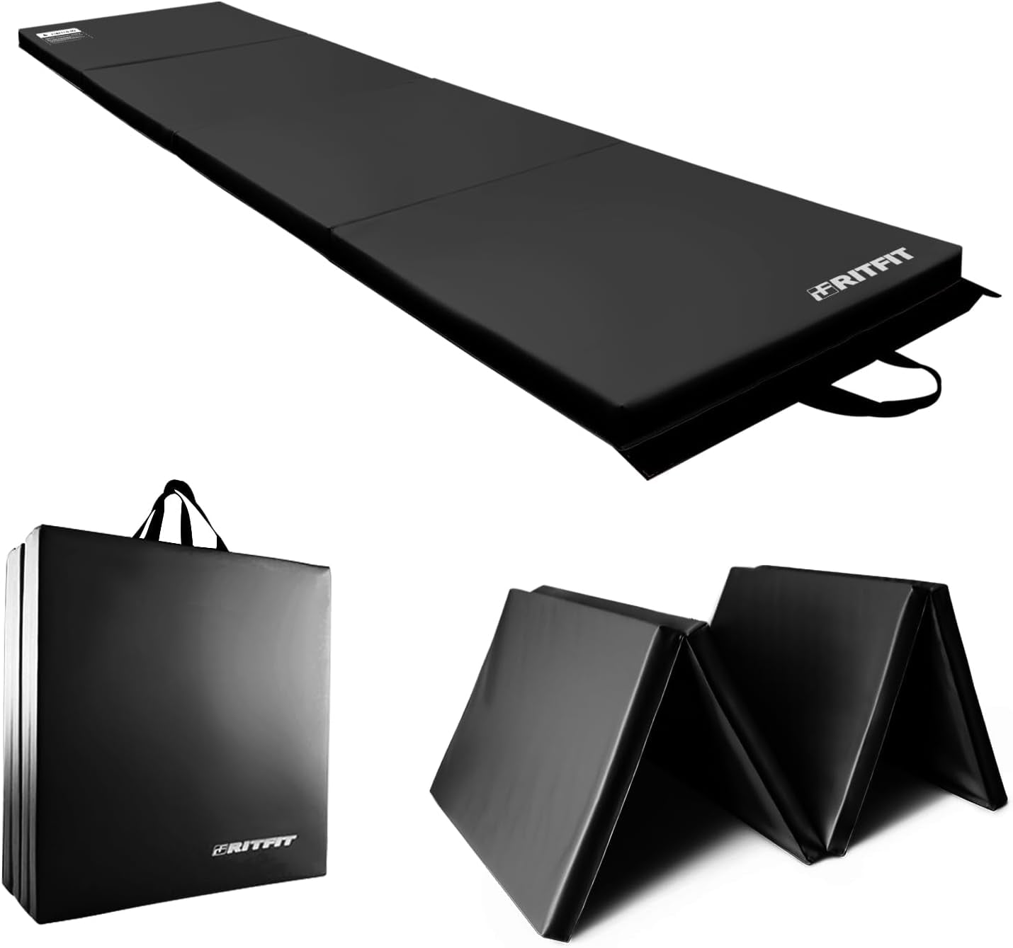RitFit Upgraded Folding Exercise Mat, 2 Inch Thick Gymnastics Mat 3’x6 ...