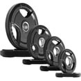 RitFit 85 lb Olympic Rubber Weight Plates for Barbell, 2-Inch Grip ...