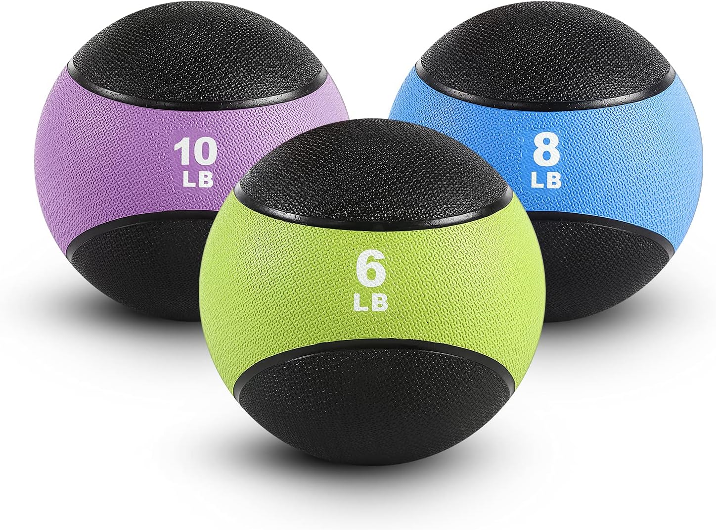 RitFit Weighted Medicine Ball - Non-Slip Rubber Shell & Dual Texture ...