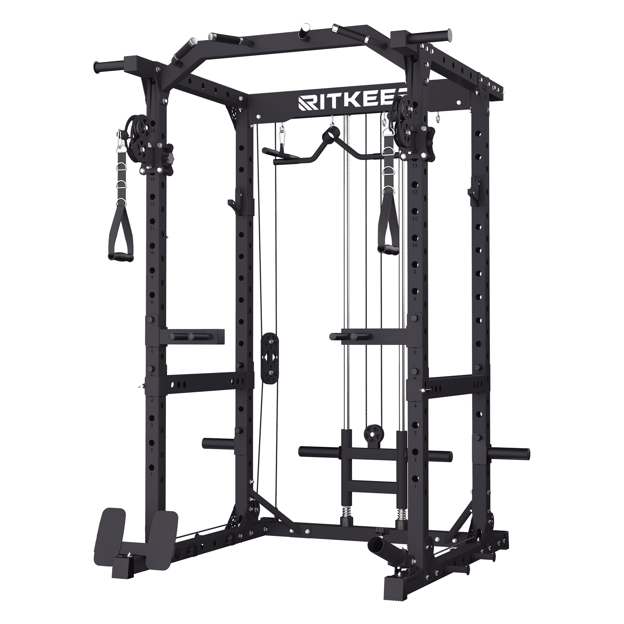 RitKeep 5 in 1 M10 Power Cage for Home Strength Training, Power Rack ...