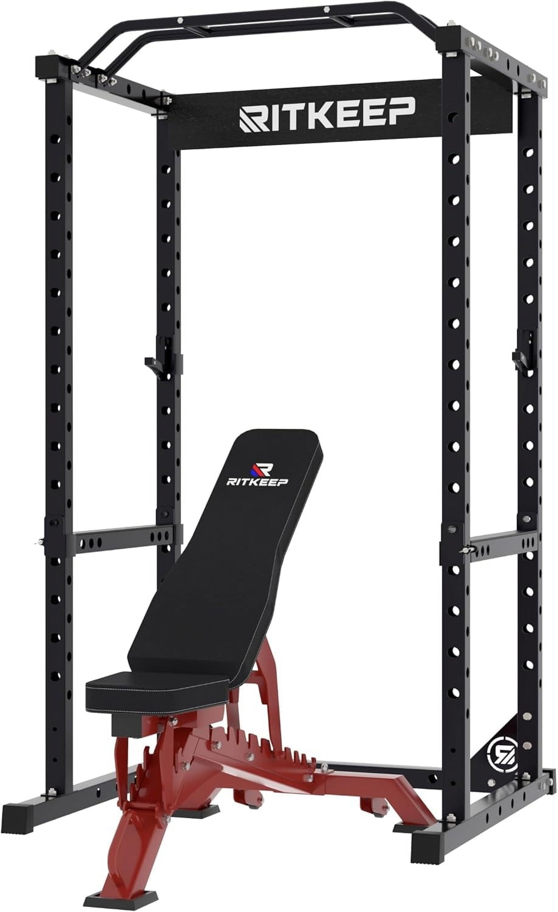 RitKeep Fitness Multi-Function Power Cage with Adjustable Bench for ...