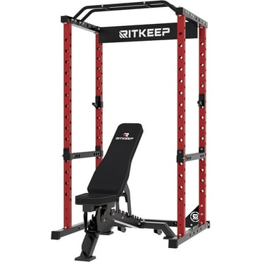 EonfitOmni Power Cage Squat Rack for Home Gym with Cable Crossover ...