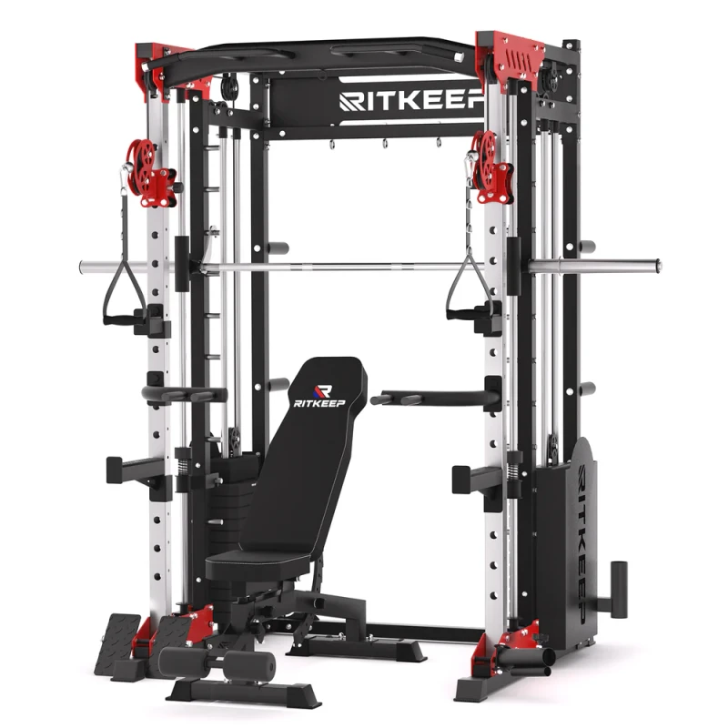 RitKeep PMAX 5600 Pro Home Gym Smith Machine, 6-in-1 Squat Rack Dual ...