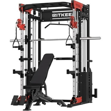 RitFit M1 Pro Smith Machine with Cable Crossover System, Multi-Function Squat Rack Power Cage ...