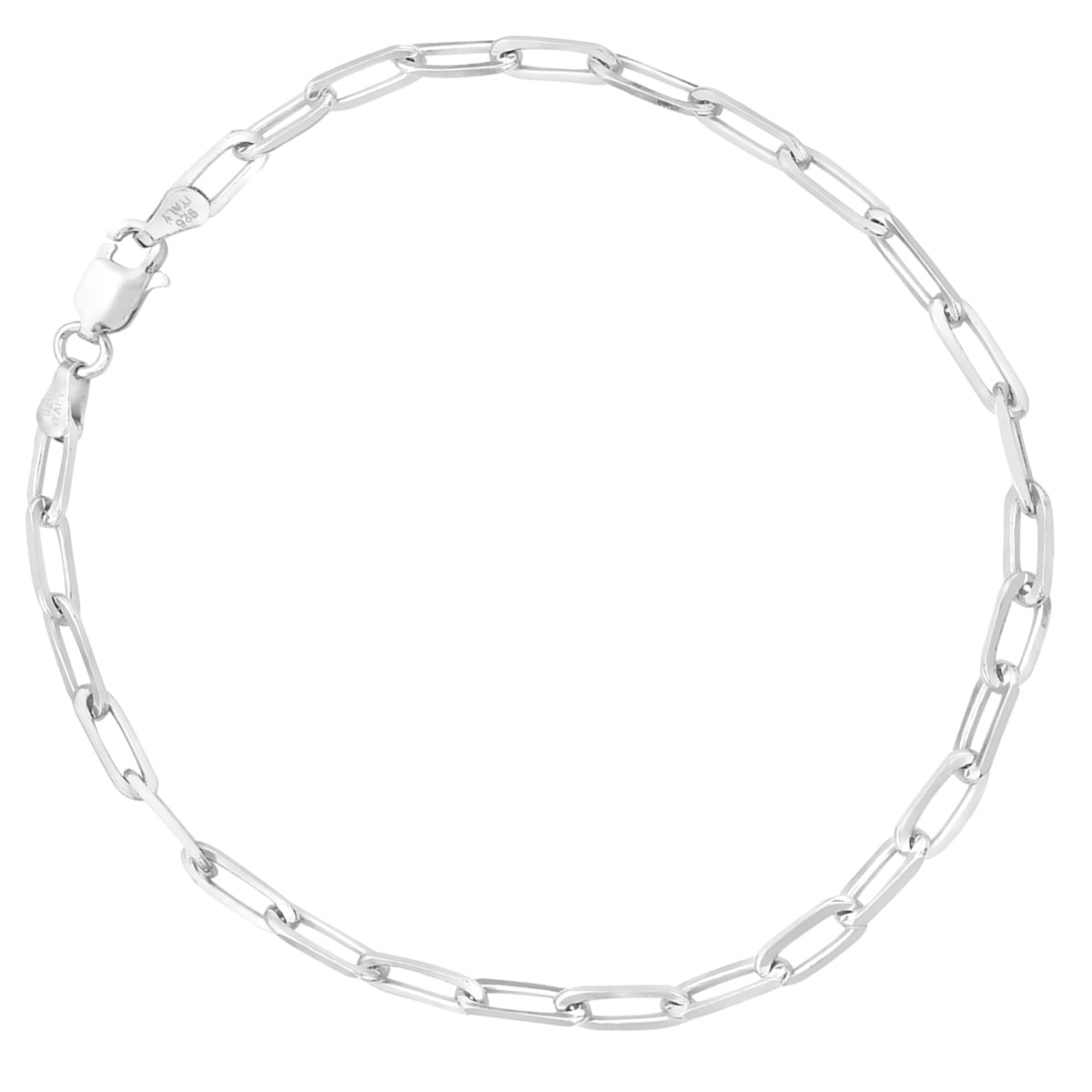 Ritastephens 925 Sterling Silver 3.5mm Polished Paperclip Link Chain ...