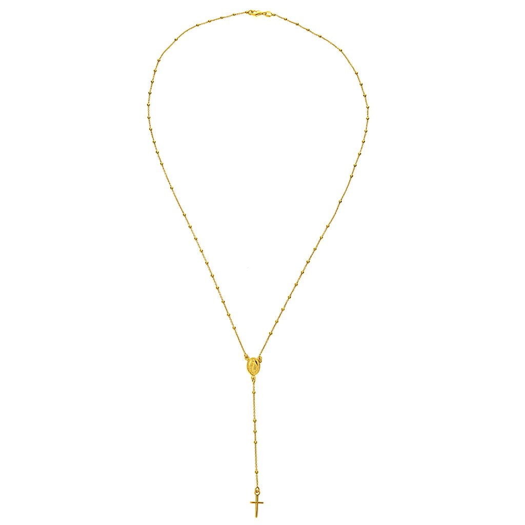 Ritastephens Sterling Silver Gold Overlay Rosary 2mm Tiny Bead Virgin ...