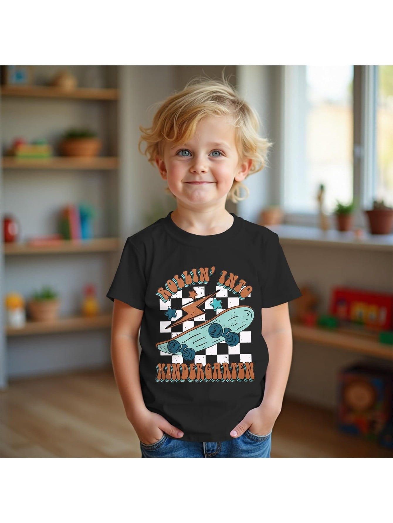 Ritatte Rolling Into Kindergarten Shirt Toddler Boys Skateboard Back to ...