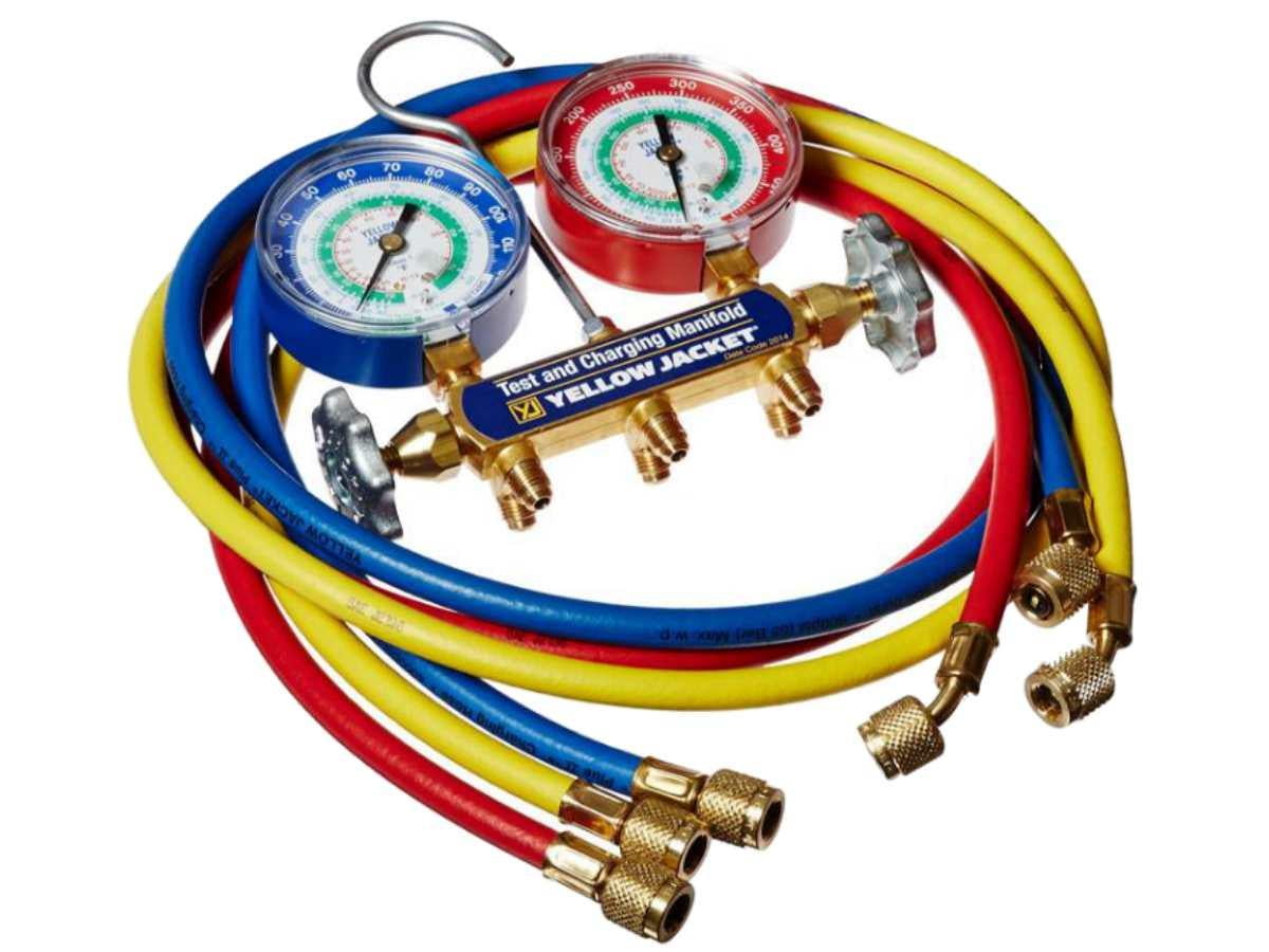 Ritchie Yellow Jacket 42007 2 Valve Manifold With 3-1/8" Gauges For R12 ...