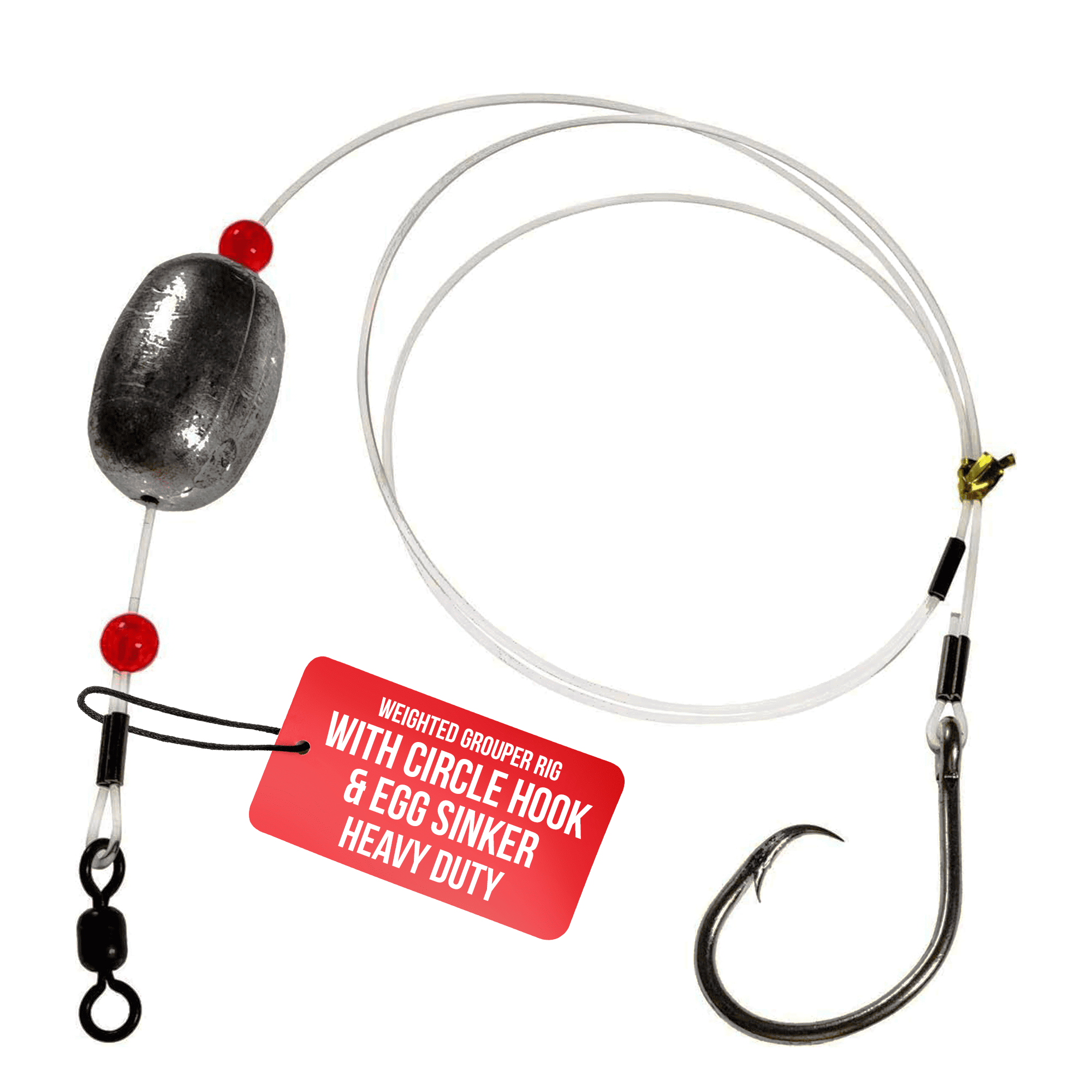 Rite Angler Weighted Grouper Rig with Circle Hook and Egg Sinker, 1 ...