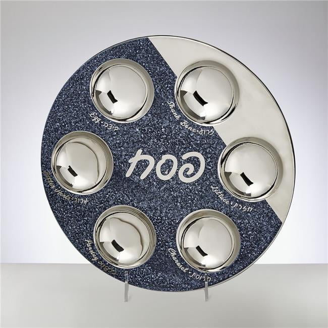 Rite Lite PPC-1 12 in. Starry Night Design Ceramic Seder Plate, Navy ...