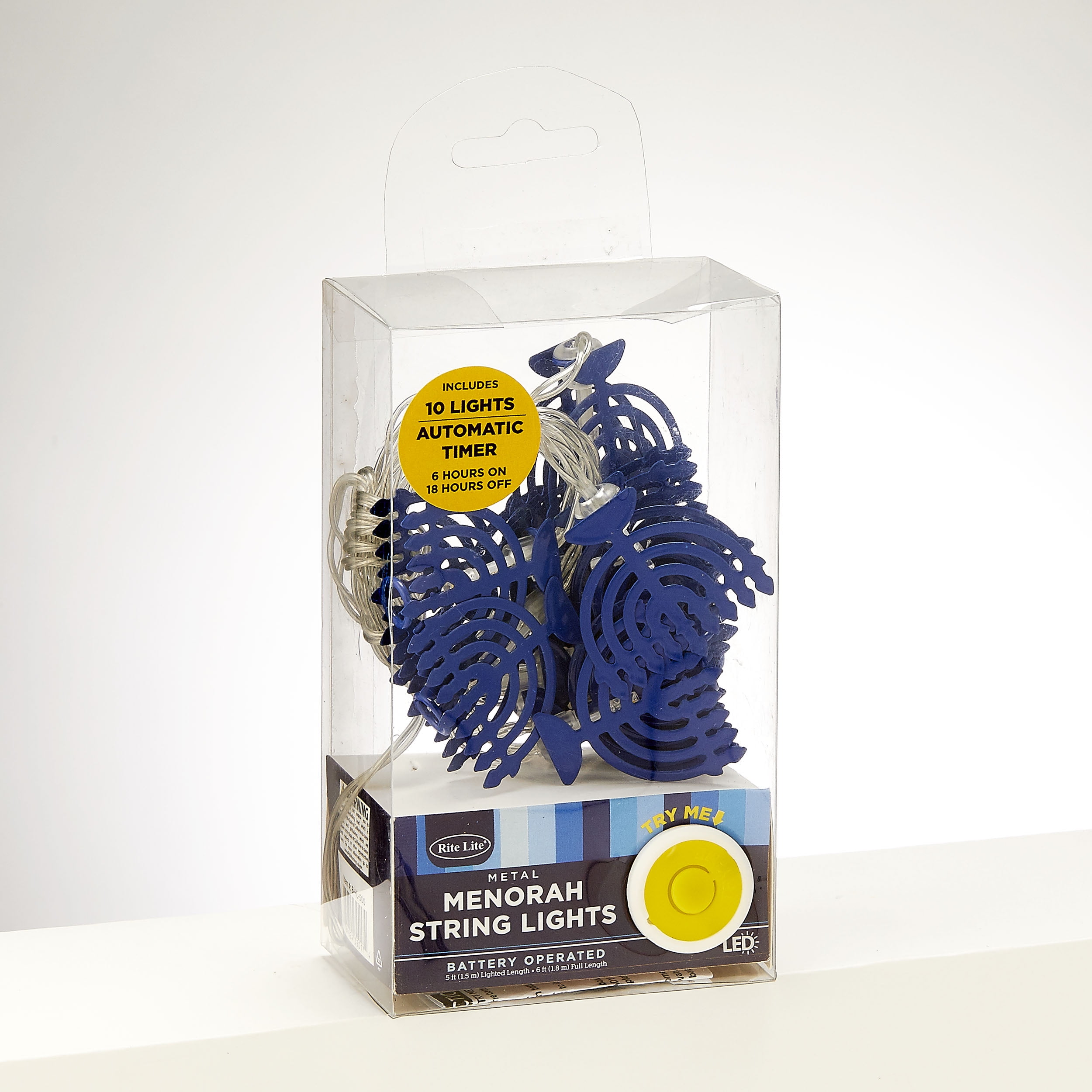 Rite Lite Menorahs LED Light String Blue Metal - Walmart.com