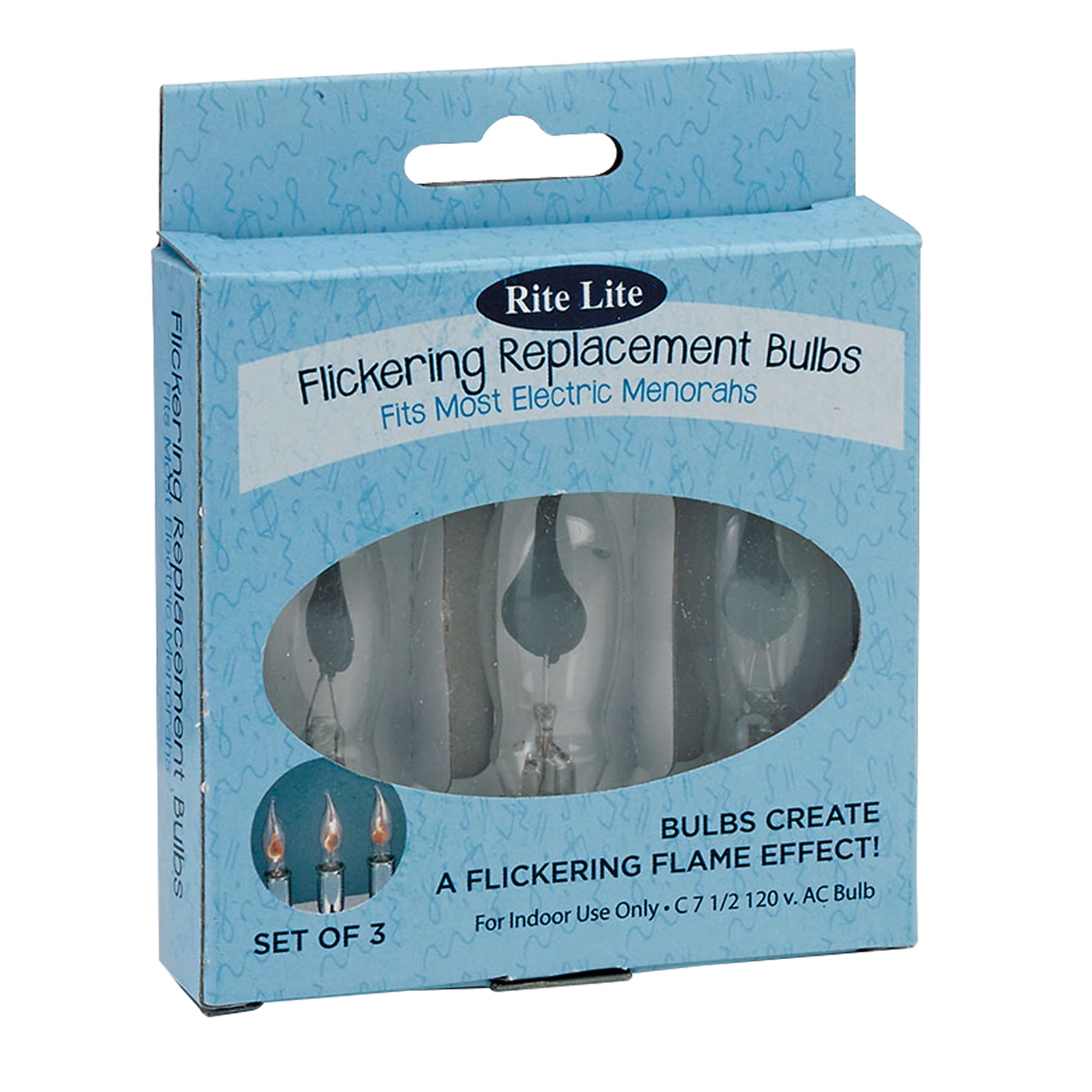 Rite Lite B-3-FF Electric Hanukkah Menorah Glass Replacement Bulbs ...