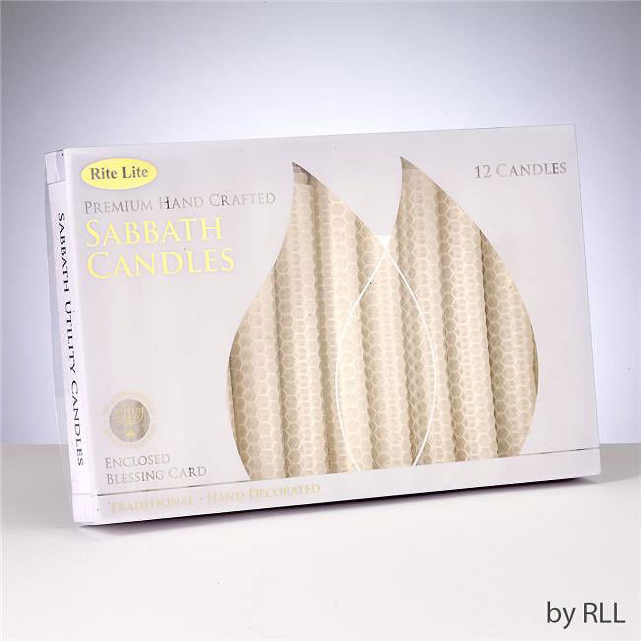 Rite Lite C-15-W 5.5 in. Premium White Honeycomb Beeswax Shabbat ...