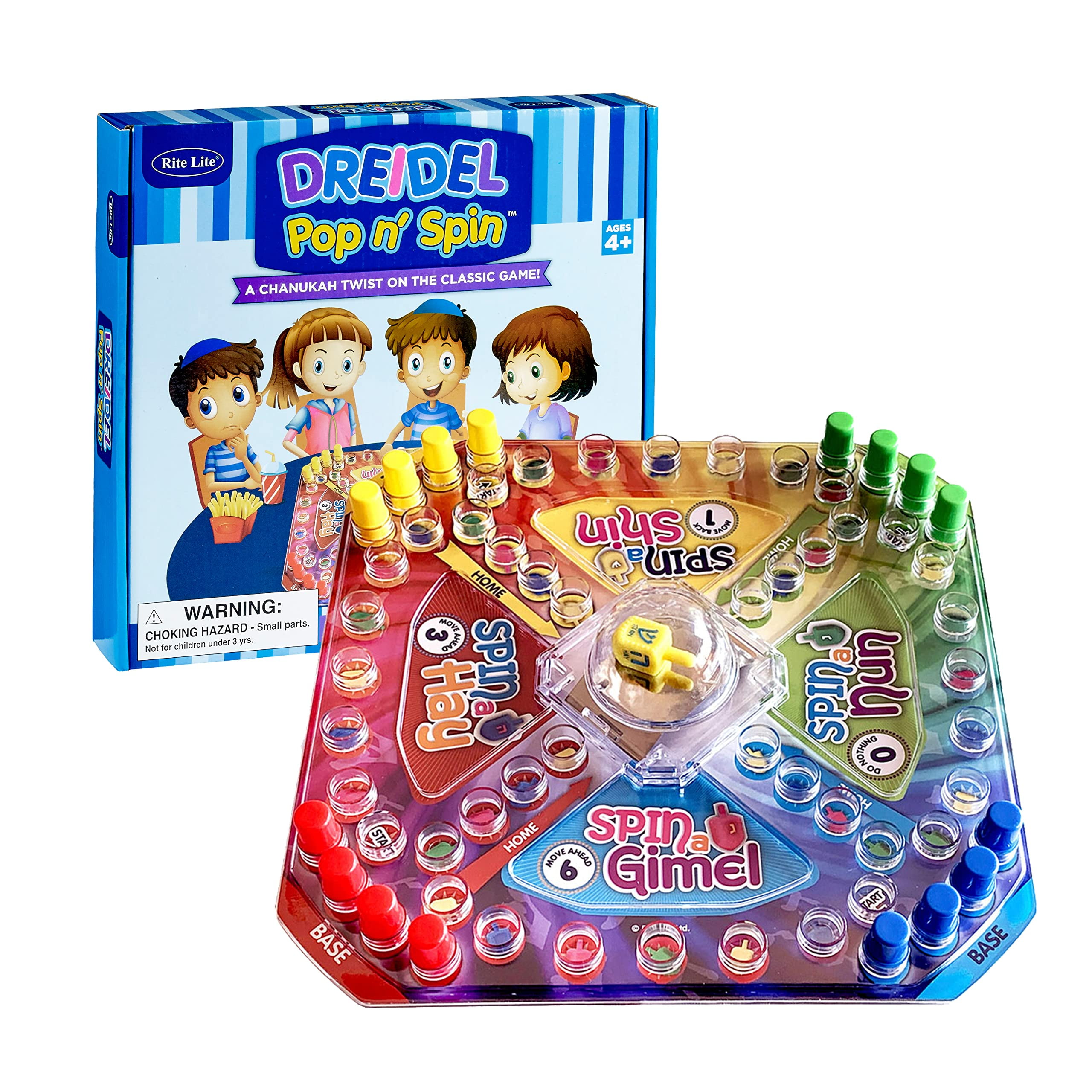 Rite Lite Dreidel Pop & Spin Hanukkah Board Game - Chanukah Gifts ...