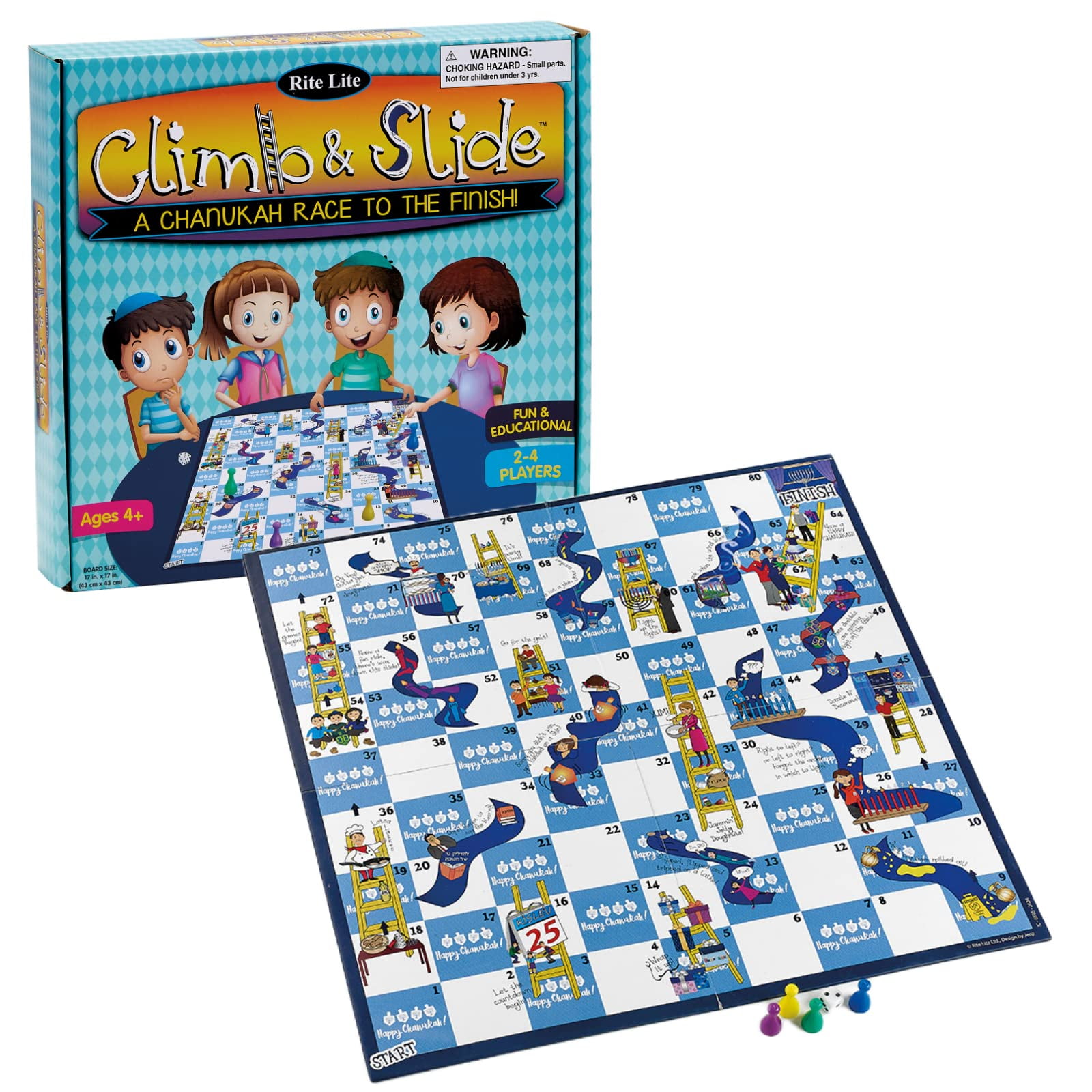 Rite Lite Hanukkah Climb & Slide Game - Jewish Board Game Chanukah ...